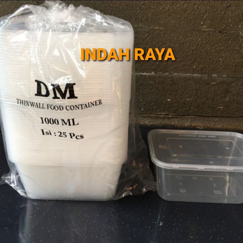 Jual KOTAK MAKAN PANJANG 1000ML - BOX THINWALL FOOD CONTAINER - ISI ...