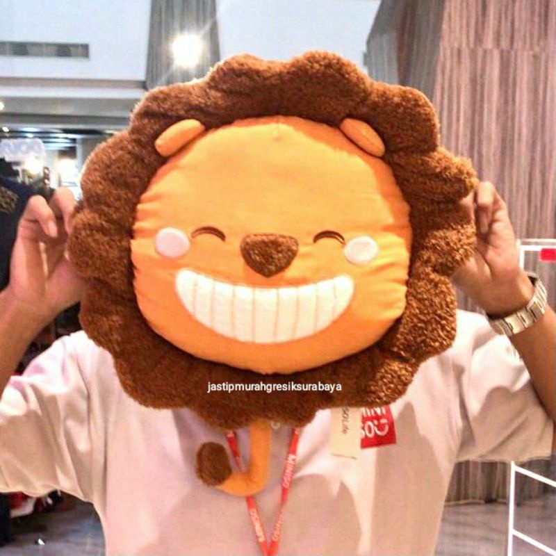 Jual ( PROMO MINISO )VALENTINE SERIES SMILEY LION PILLOW 29X26CM BONEKA ...