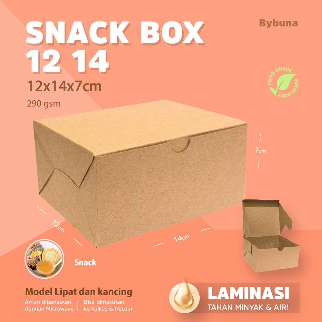 Jual DUS SNACKBOX 14X12X7 KOTAK MAKAN DUS SNACK | Shopee Indonesia