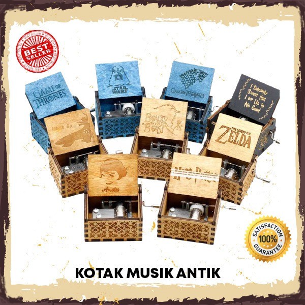 Jual Kotak Musik Kayu Antik Vintage ANPRO Wooden Music Box | Shopee ...