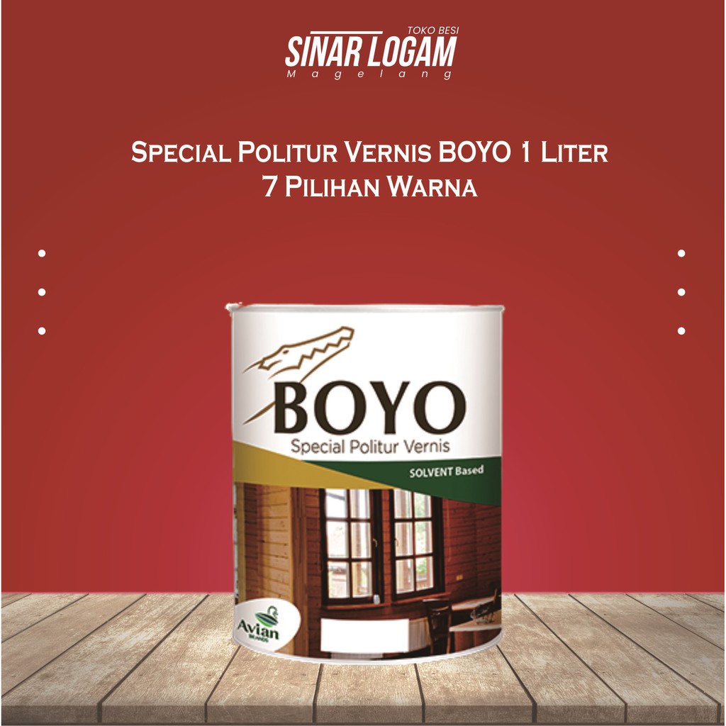 Jual POLITUR VERNIS BOYO SPECIAL AVIAN 1 KG 1 LITER 7 PILIHAN WARNA ...