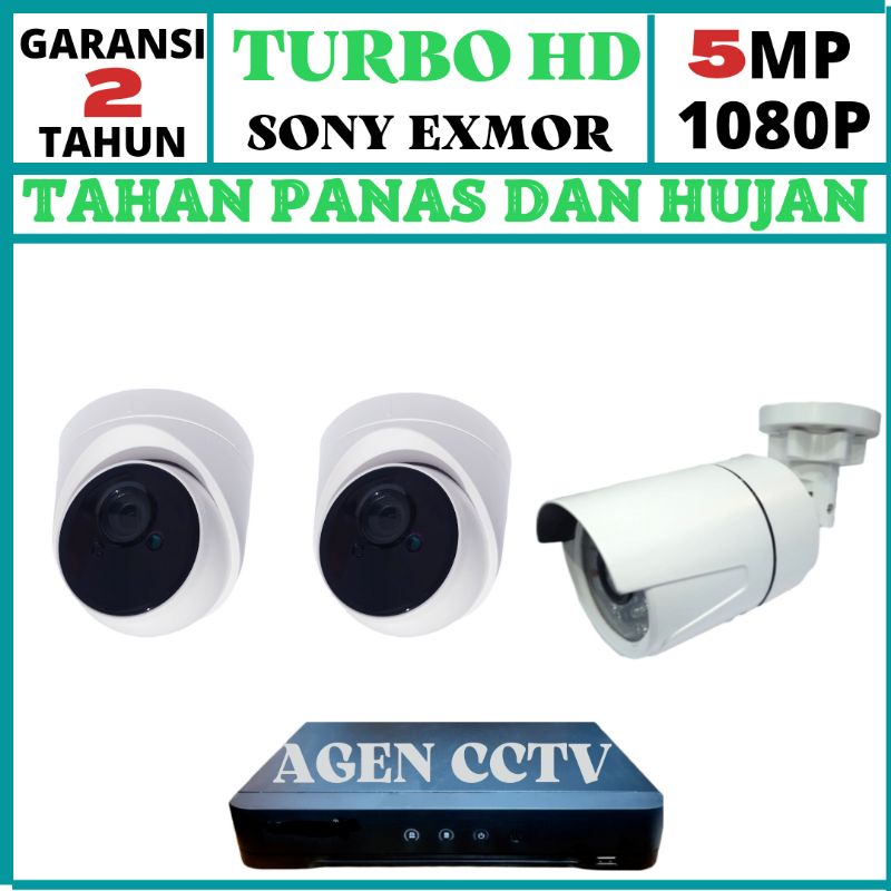 Jual PAKET CCTV 4 CHANNEL 3 KAMERA TURBO HD LENSA 5MP 1080P IR SONY ...