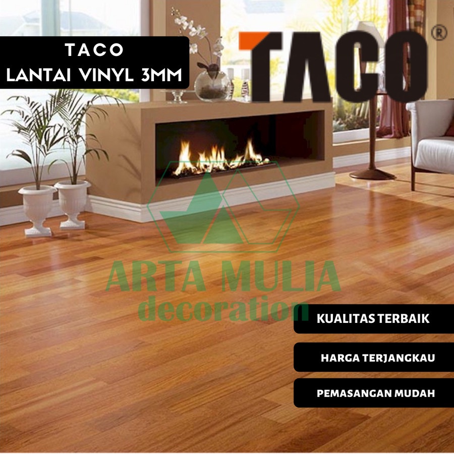 Jual Lantai Vinyl Taco Lantai Kayu Vinyl Tahan Lama Ketebalan 3mm ...