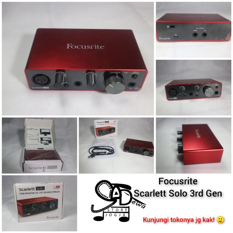 Jual FOCUSRITE SCARLETT SOLO 3RD GEN SOUNDCARD THIRD GENERATION SOUND ...