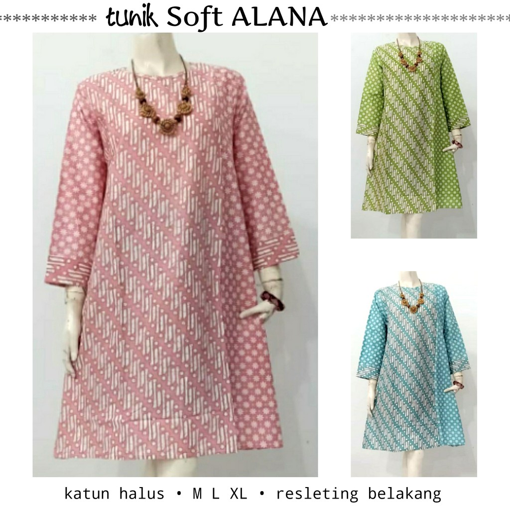 Jual ZT65BV Dress Batik Tunik Soft Alana | Shopee Indonesia