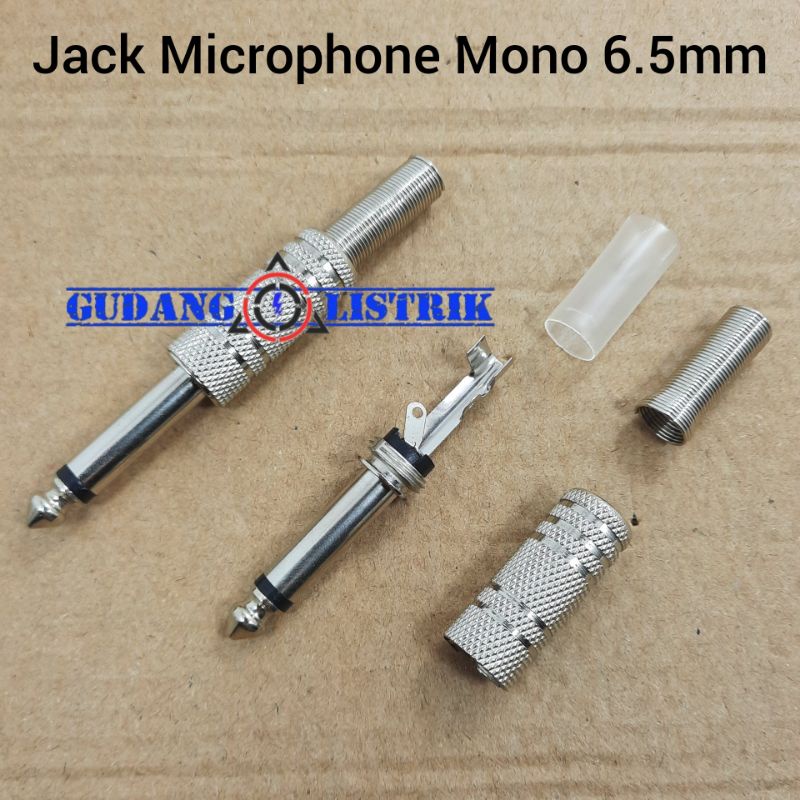 Jual Jack Mic Microphone Mono Akai Besi Silver Colokan Mic 6.5mm ...