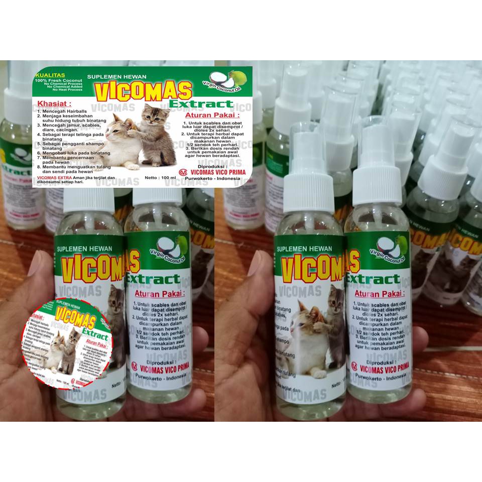 Jual Obat Kucing Sembelit | Vco Vicomas Extract Spray 100ml | Shopee ...
