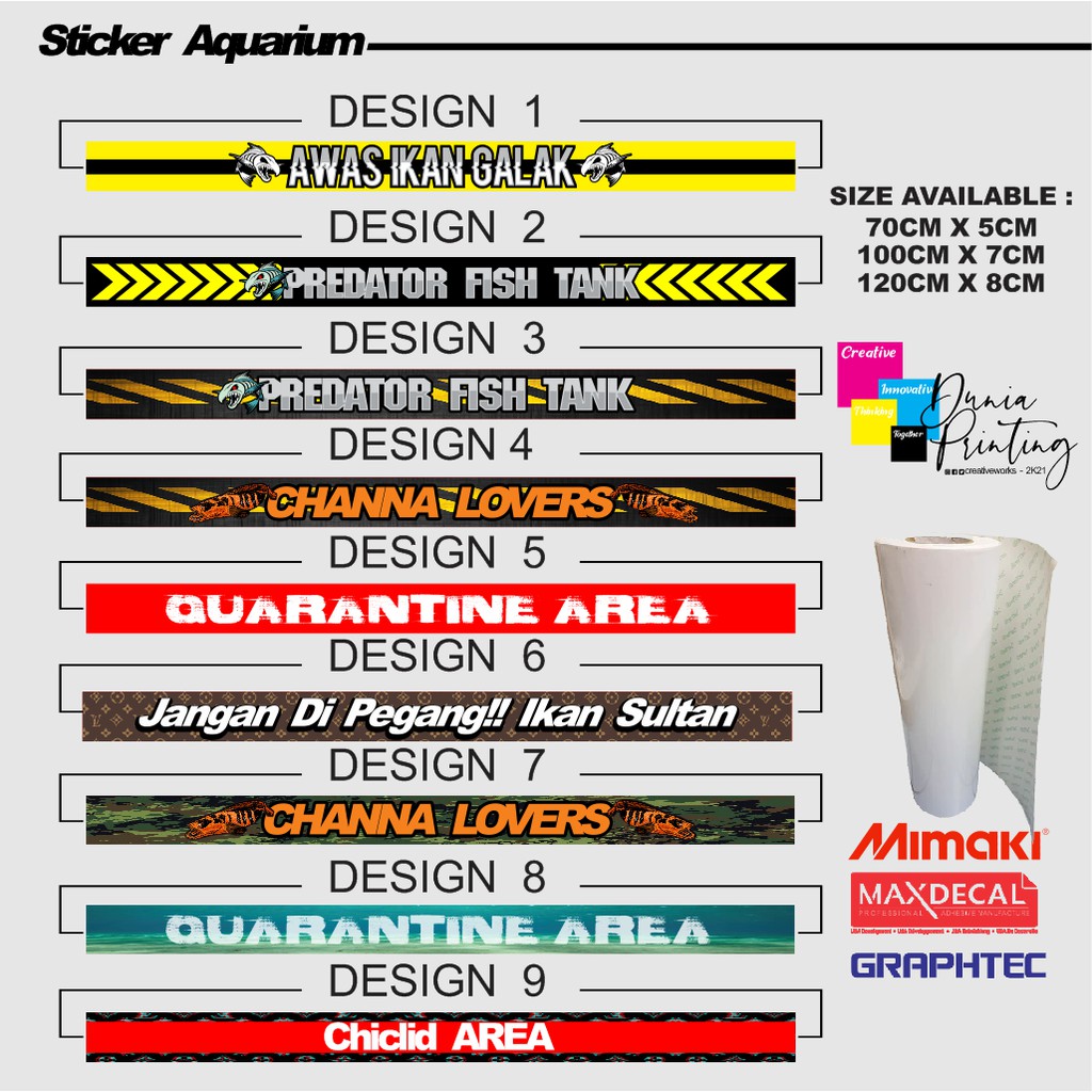 Jual Sticker Aquarium Stiker Aquarium Awas Ikan Galak Predator ...