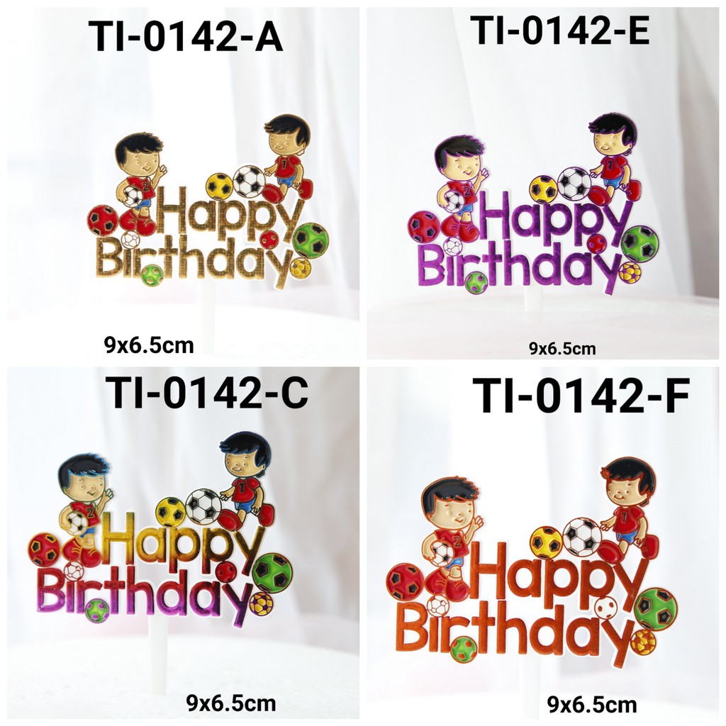 Jual GR-TI-0142 Cake Topper Hiasan Kue Tulisan Happy Birthday HBD ...
