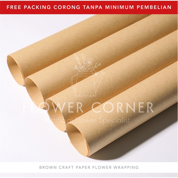 Jual 5 LEMBAR Brown Craft Paper Flower Wrapping Kertas Kraft Buket ...