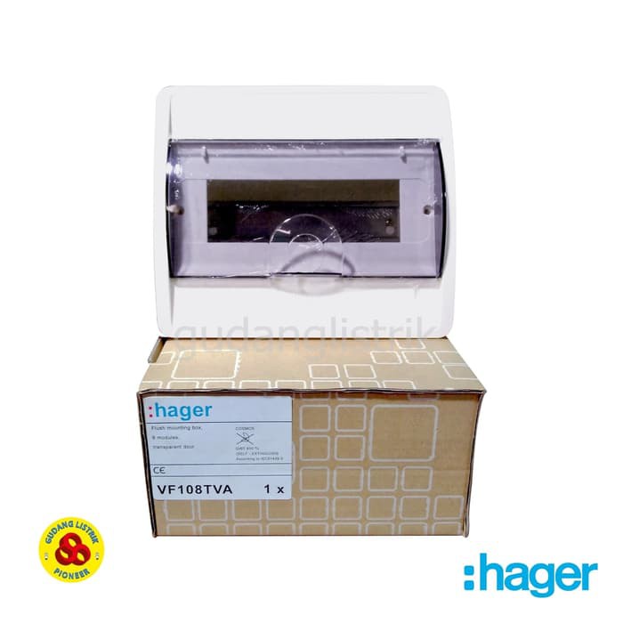 Jual HAGER BOX MCB 8 GROUP INBOW TANAM VF108TVA TUTUP TRANSPARANT ...