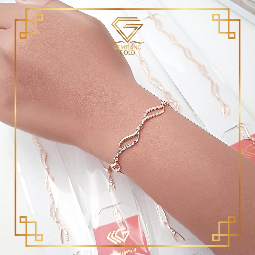 Jual GELANG RANTAI EMAS KADAR 375 (8K) QUENNY SERIES GELANG EMAS WANITA ...