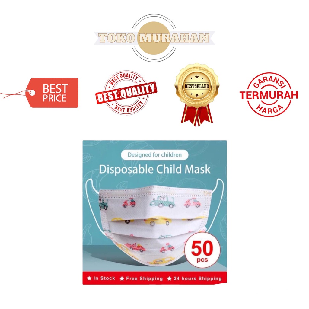 Jual MASKER KARAKTER ANAK UMUR 12 TAHUN KEBAWAH ISI 50PCS/BOX 3 PLY ...