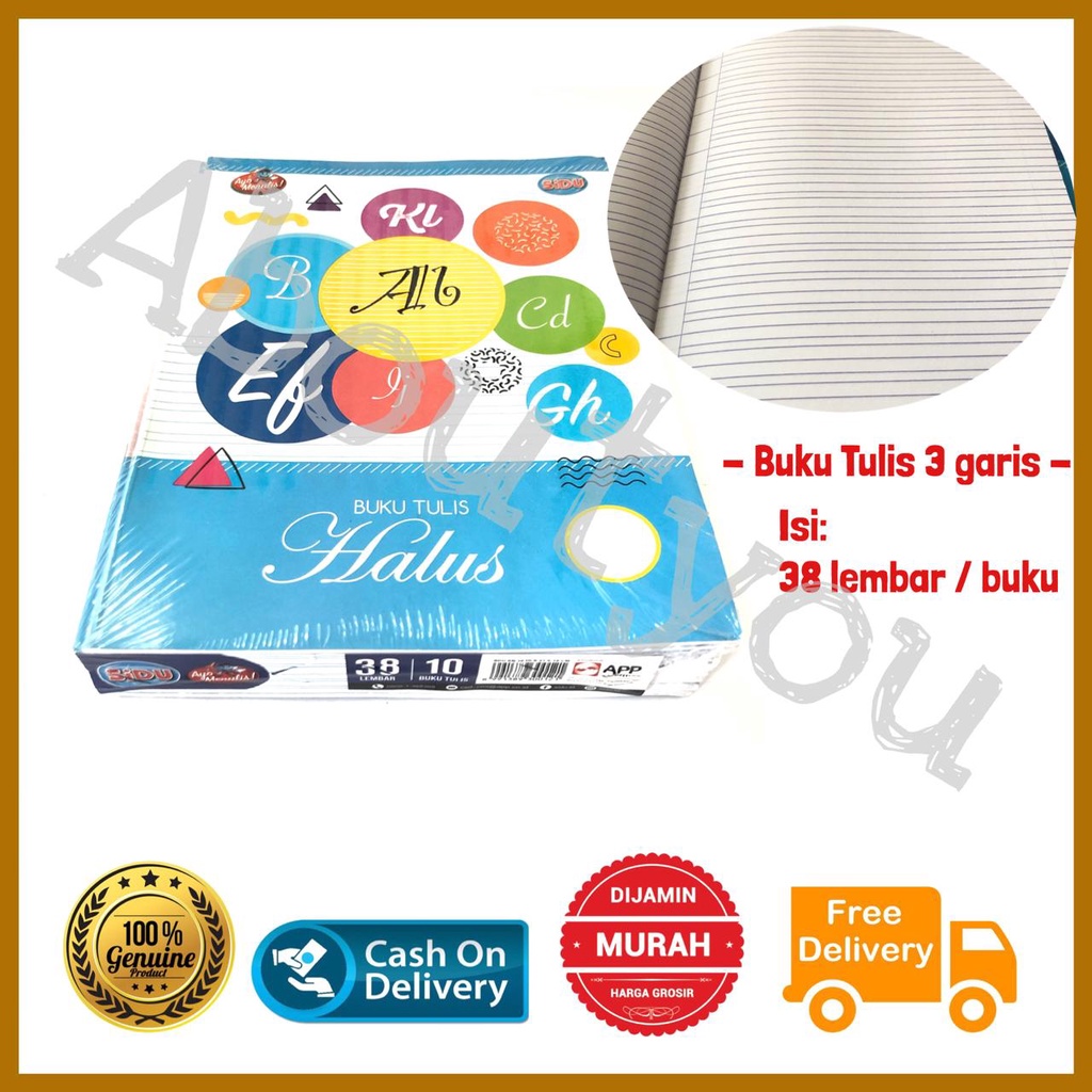 Jual Buku Tulis HALUS Buku Garis 3 Buku Menulis Sambung Garis Kecil ...