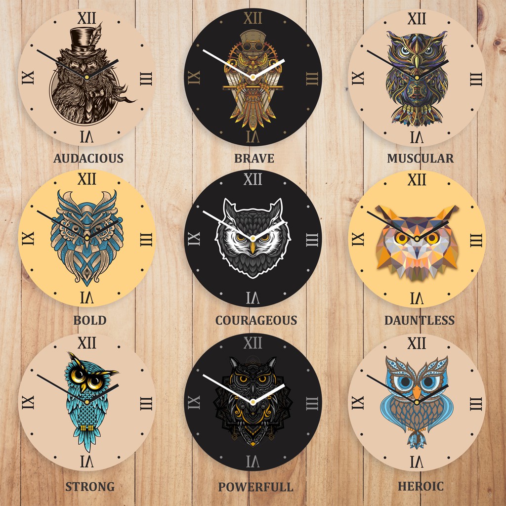Jual Jam Dinding Kayu Owl Minimalis Dekorasi Hiasan Rumah Burung Hantu ...