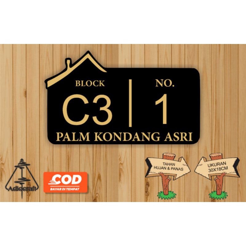 Jual NOMOR RUMAH ACRILIK PAPAN NAMA BLOK RUMAH | Shopee Indonesia