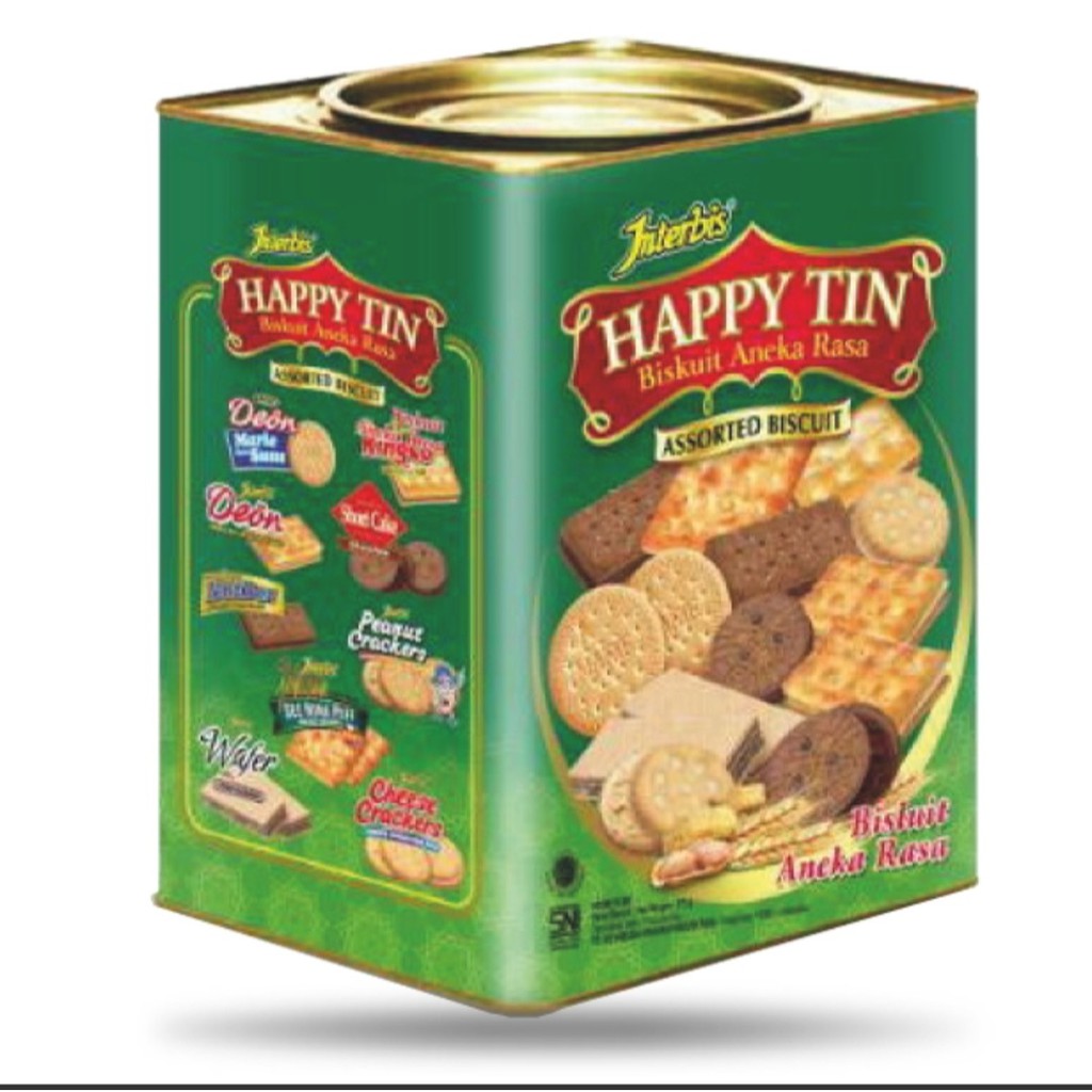 Jual Happy Tin Interbis Biscuit Biskuit Assorted Lebaran Persegi (1 Pcs ...