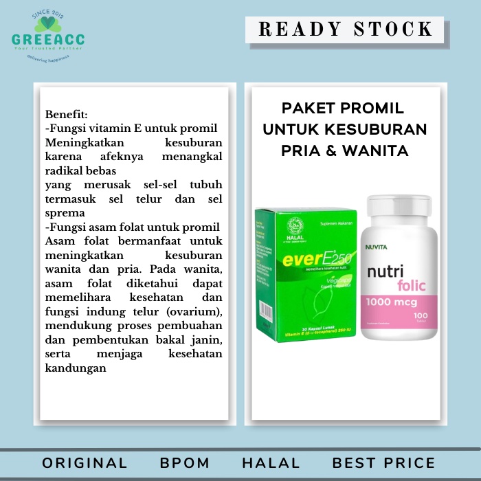 Jual Paket promil untuk kesuburan pria dan wanita - (ever e & nuvita ...