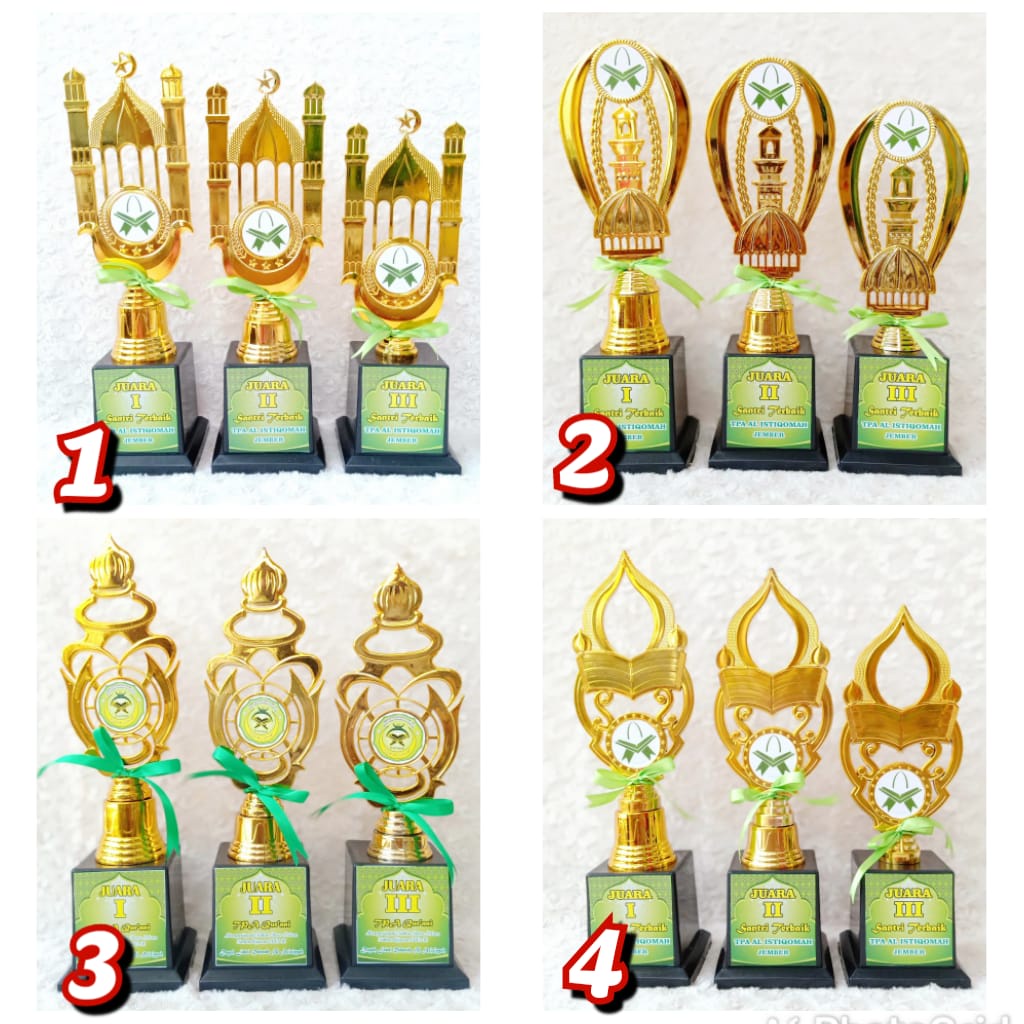 Jual Piala Set keagamaan Piala Set 123 Islami Piala Juara 123 Piala ...