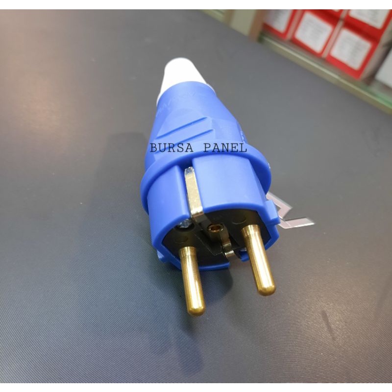 Jual industrial plug 2 kaki 16A steker biru 012 | Shopee Indonesia