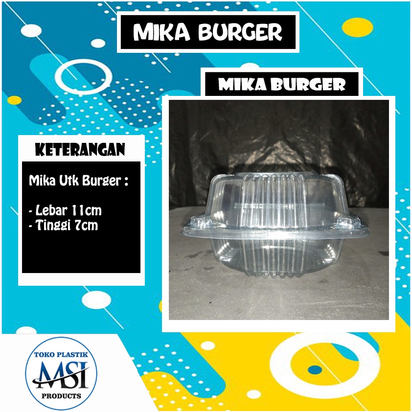 Jual Mika Burger (hrg per 5pcs) | Mika Plastik Burger | Mika Dimsum ...