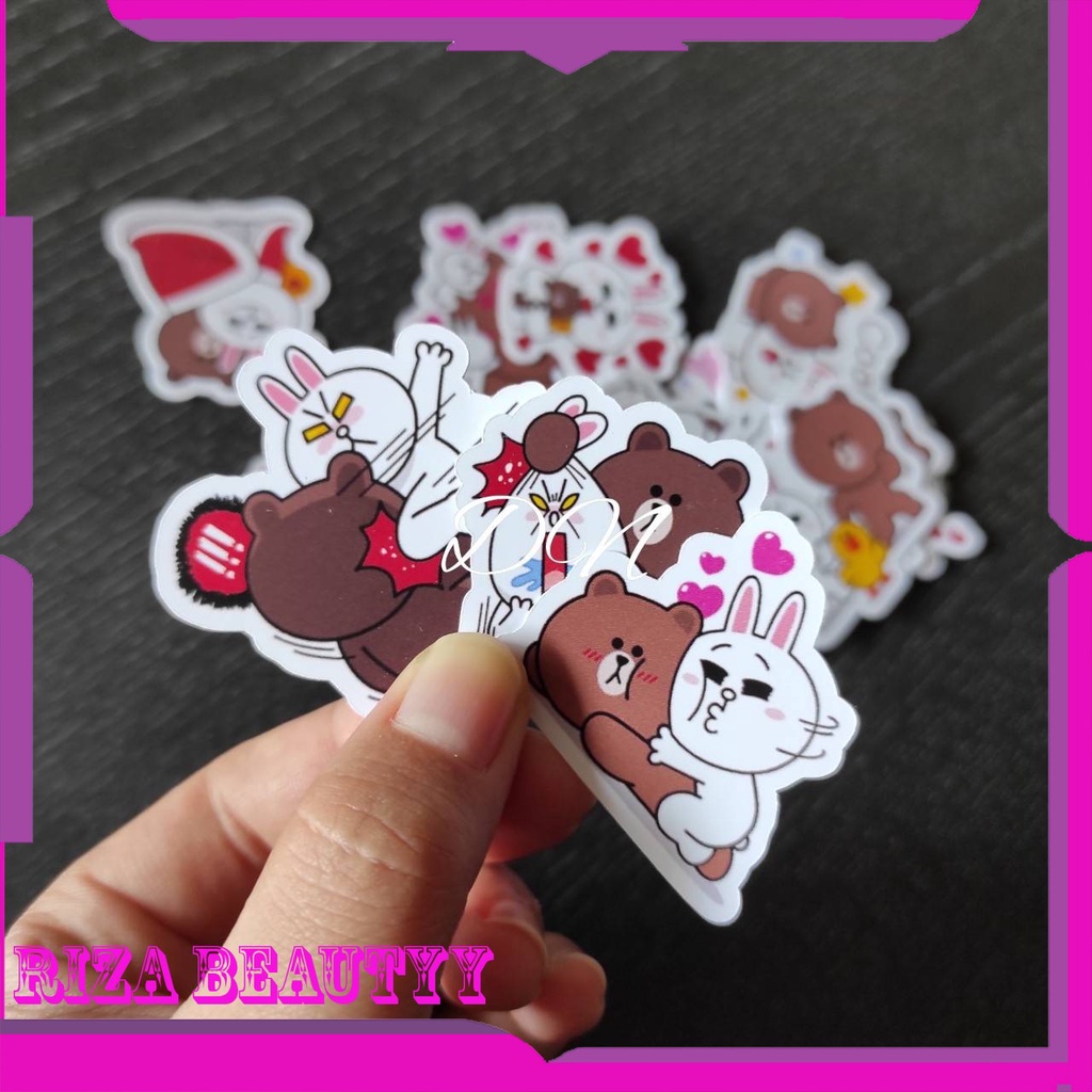 Jual 23pcs Stiker Kertas Line Brown Cony Sticker Emoji Line Karakter ...