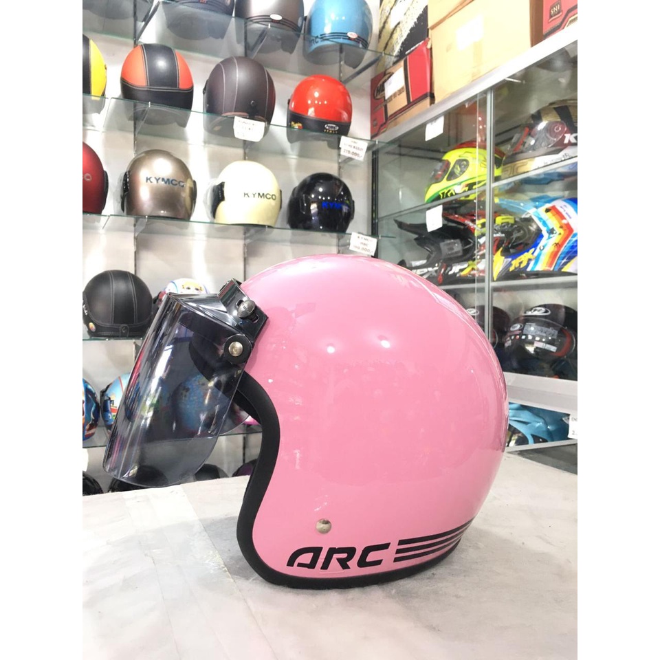Jual ARC Aizo Helm Half Face Dewasa Standar Pink Glossy Standar ...