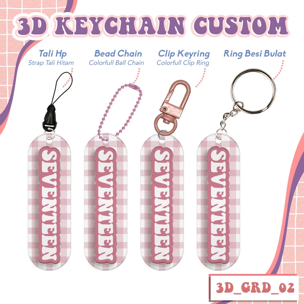 Jual 3D Gantungan Kunci Custom / Akrilik Keychain Custom Tulisan Nama ...