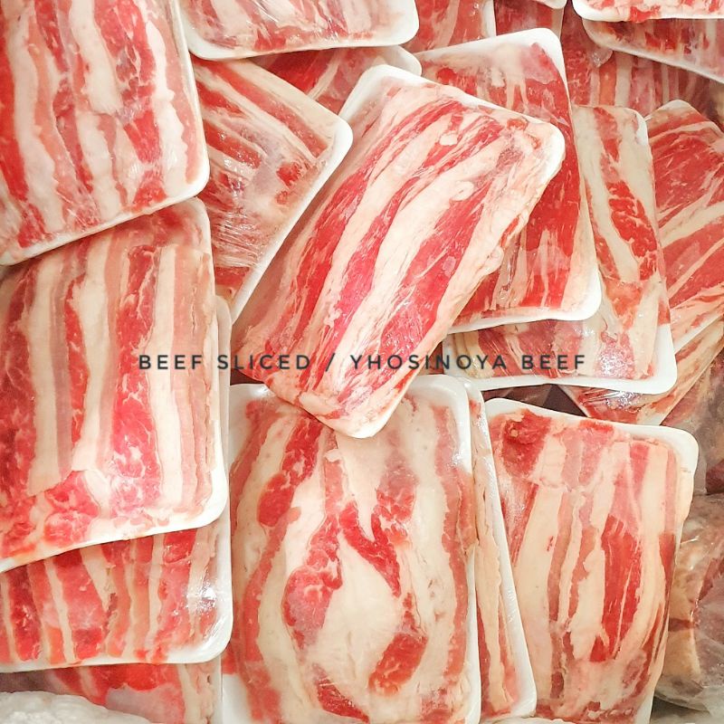 Jual Daging slice bbq / daging iris tipis 500gr / slice yhosinoya | Shopee Indonesia