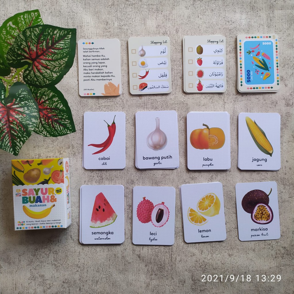 Jual KARTU SERU FLASH CARD SAYUR BUAH DAN MAKANAN Flashcard | Shopee ...