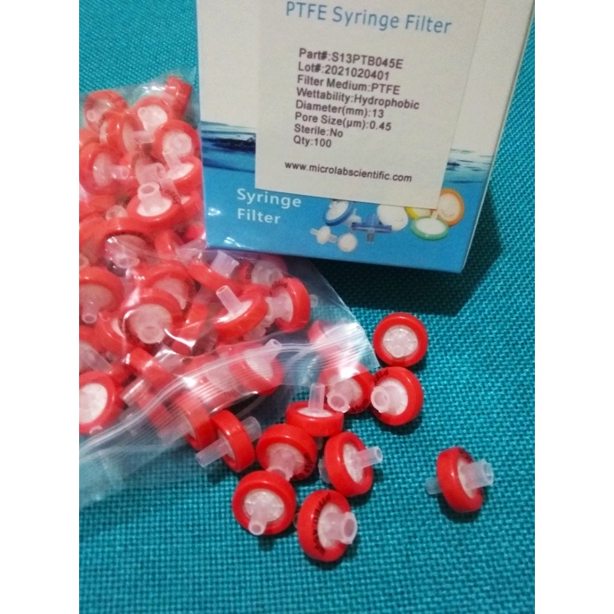 Jual PTFE Syringe Filter Hydrophobic 13 mm Pori 0.45 Um | Shopee Indonesia