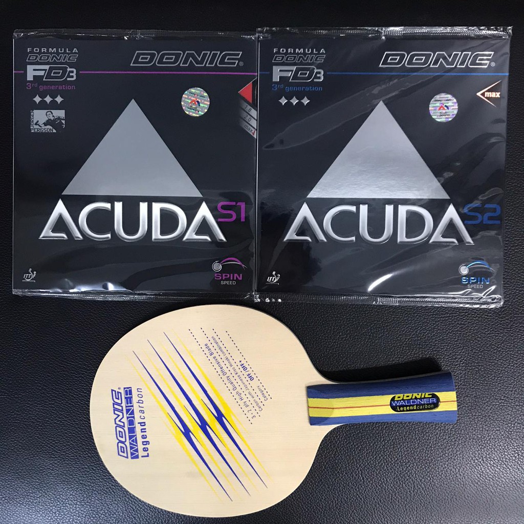 Jual Bat Pingpong Donic Waldner Legend Carbon lengkap karet Acuda Set | Shopee Indonesia