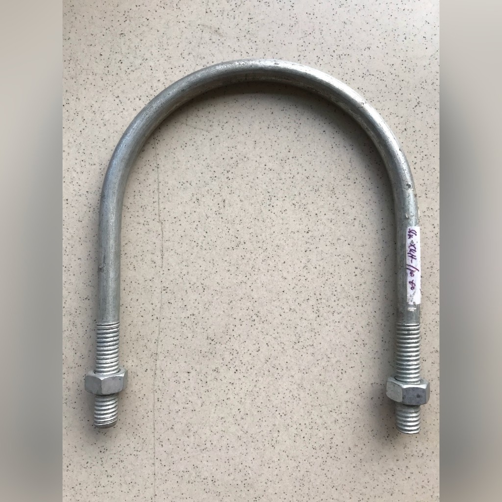 Jual Baut U Galvanis 1/2 x 5 Inchi Klem Pipa U Putih U Bolt + 2 mur ...