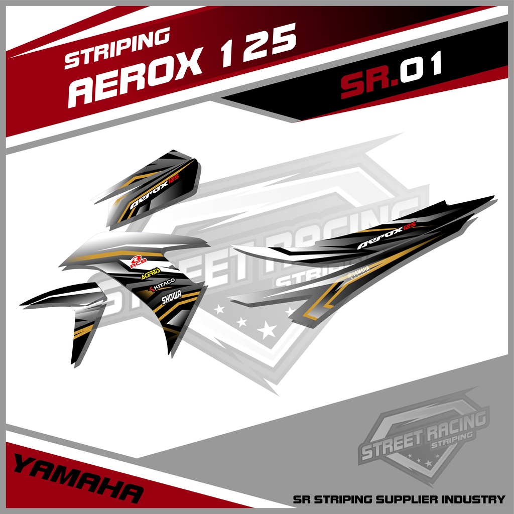 Jual Striping Aerox 125 - Sticker Striping Variasi List Motor Aerox 125 ...