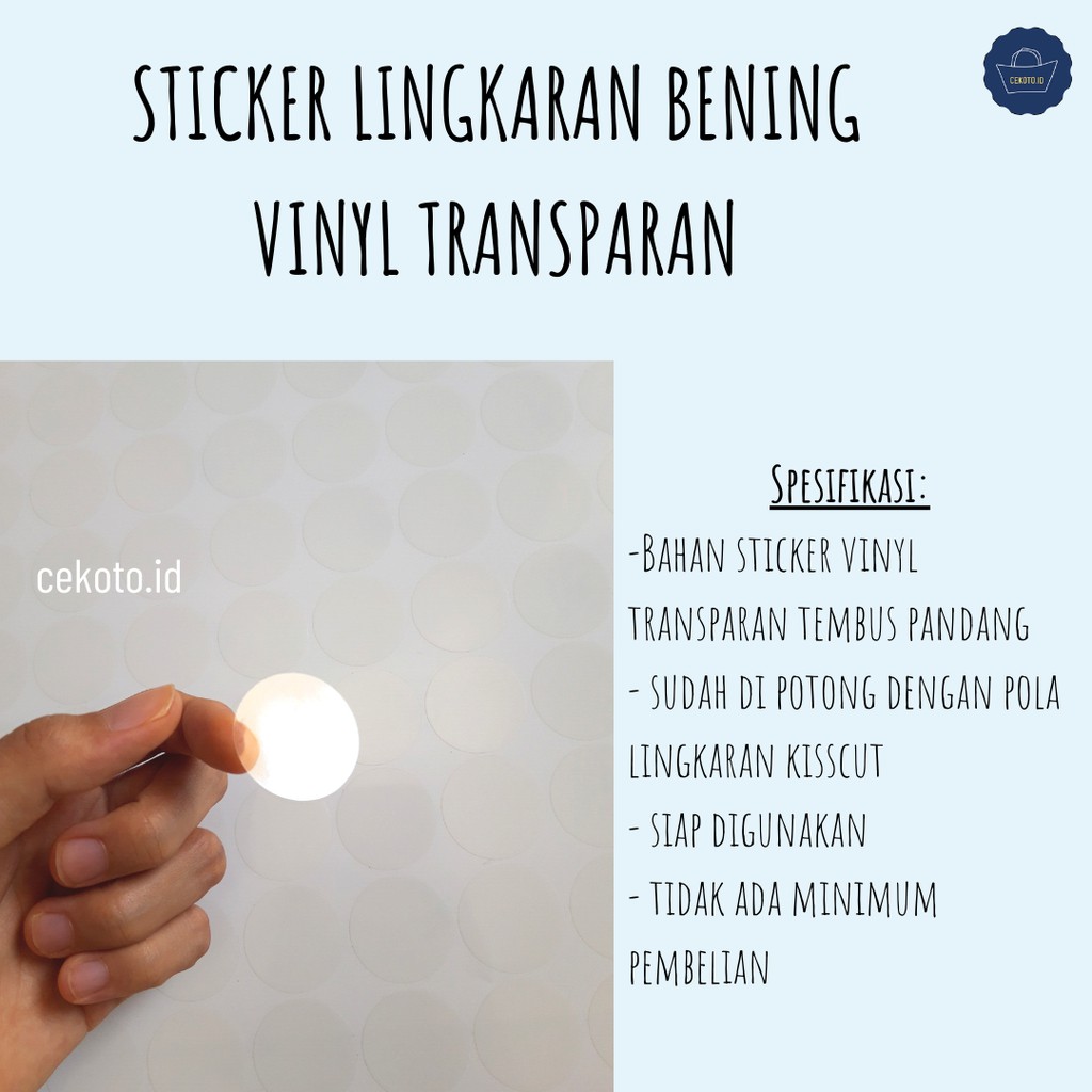 Jual Sticker Vinyl Transparan Lingkaran Polos Bening - Stiker Bulat ...