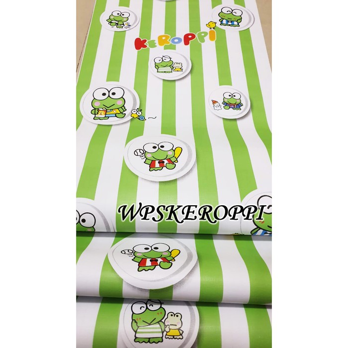 Jual WPSKeroppi Green Line Keroppi Wallpaper Stiker Hiasan Dekorasi Dinding Kartun Garis Hijau ...