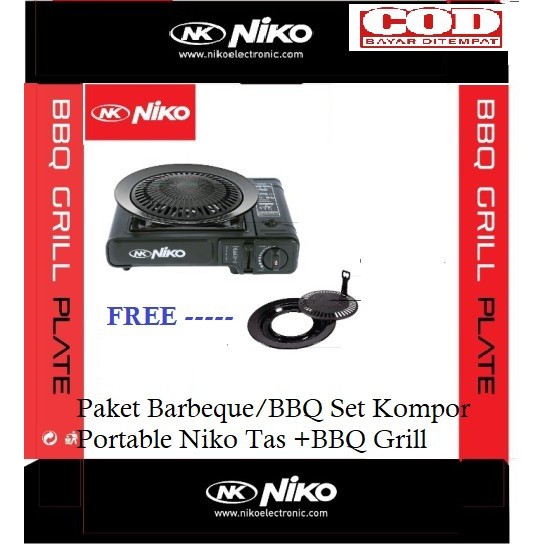 Jual Paket Barbeque/BBQ Set Kompor Portable Niko Tas + BBQ Grill plate ...