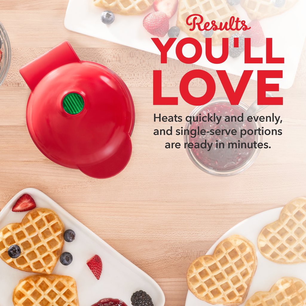Jual Waffle Mini Maker Electric Toaster Model Hati Love Panggang Non ...