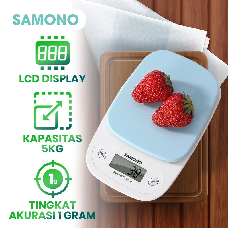 Jual SAMONO SW-KS03 Timbangan Elektrik 10KG Dapur Digital Stainless LCD ...