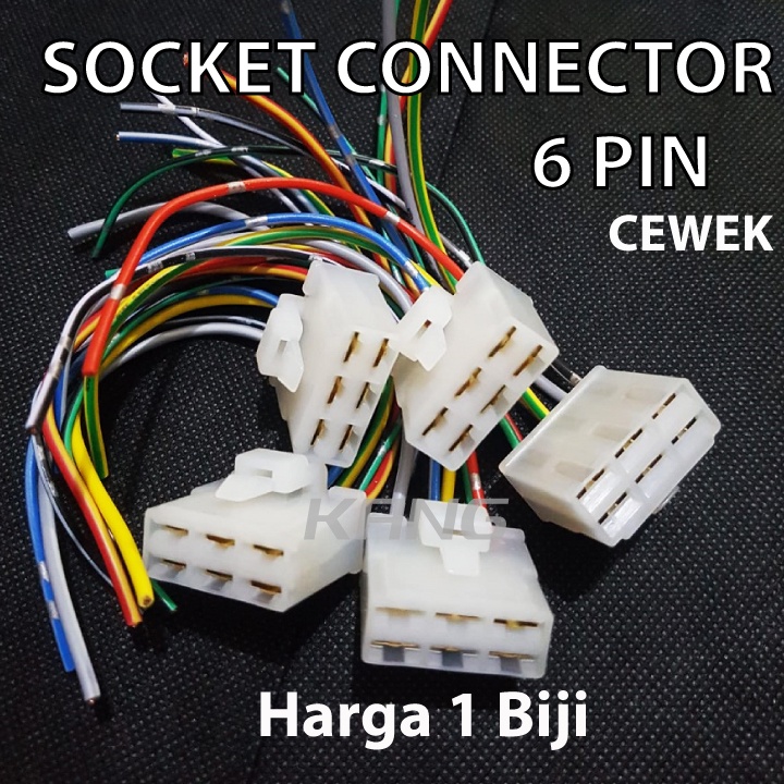 Jual [6 pin] SOKET SOCKET KONEKTOR 6 PIN (TERMASUK SKUN DAN KABEL ...