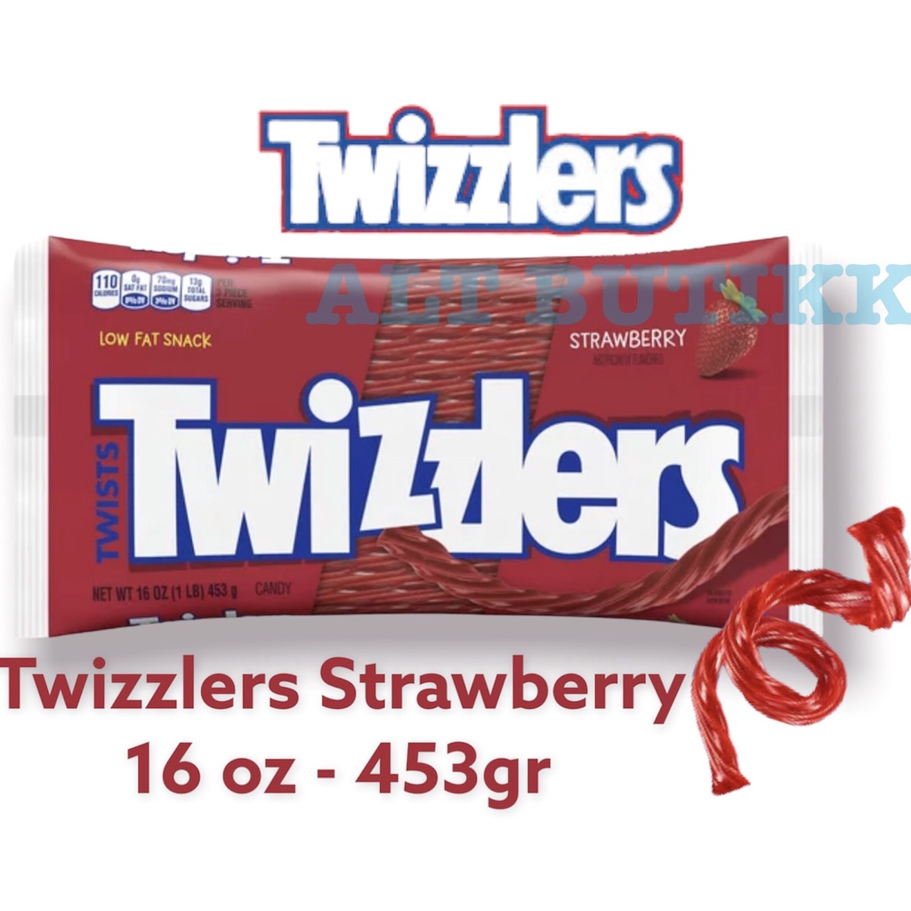 Jual TWIZZLERS TWISTS STRAWBERRY CANDY 16 OZ | PERMEN TWIZZLER 453 GR ...