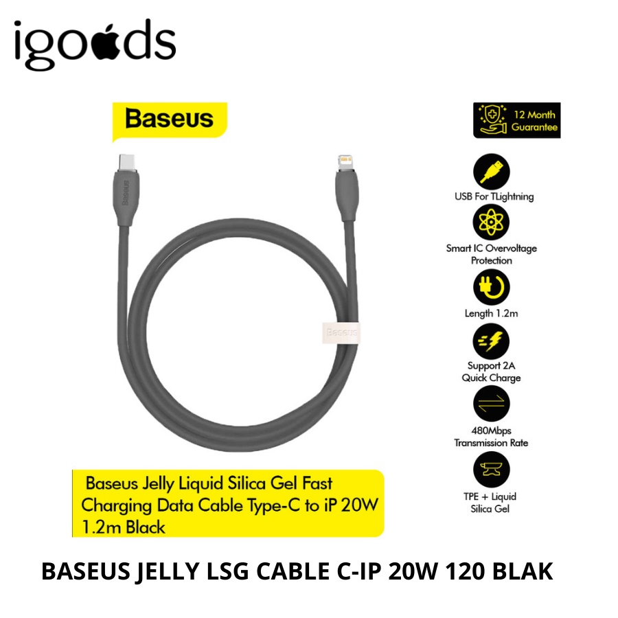 Jual Cable C To Lightining Fast Charging Cable Data Jelly Baseus 120CM ...