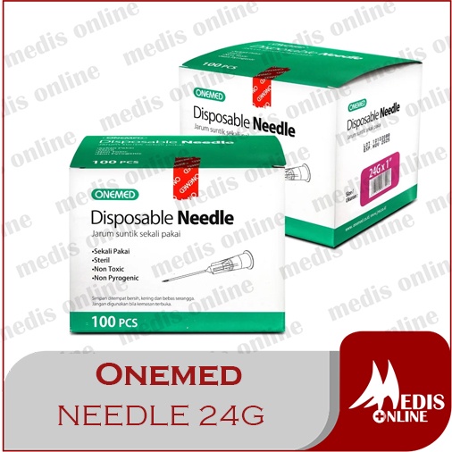 Jual Needle 24 ONEMED / Jarum 24 ONEMED / Needle 24G / Jarum 24G | Shopee Indonesia