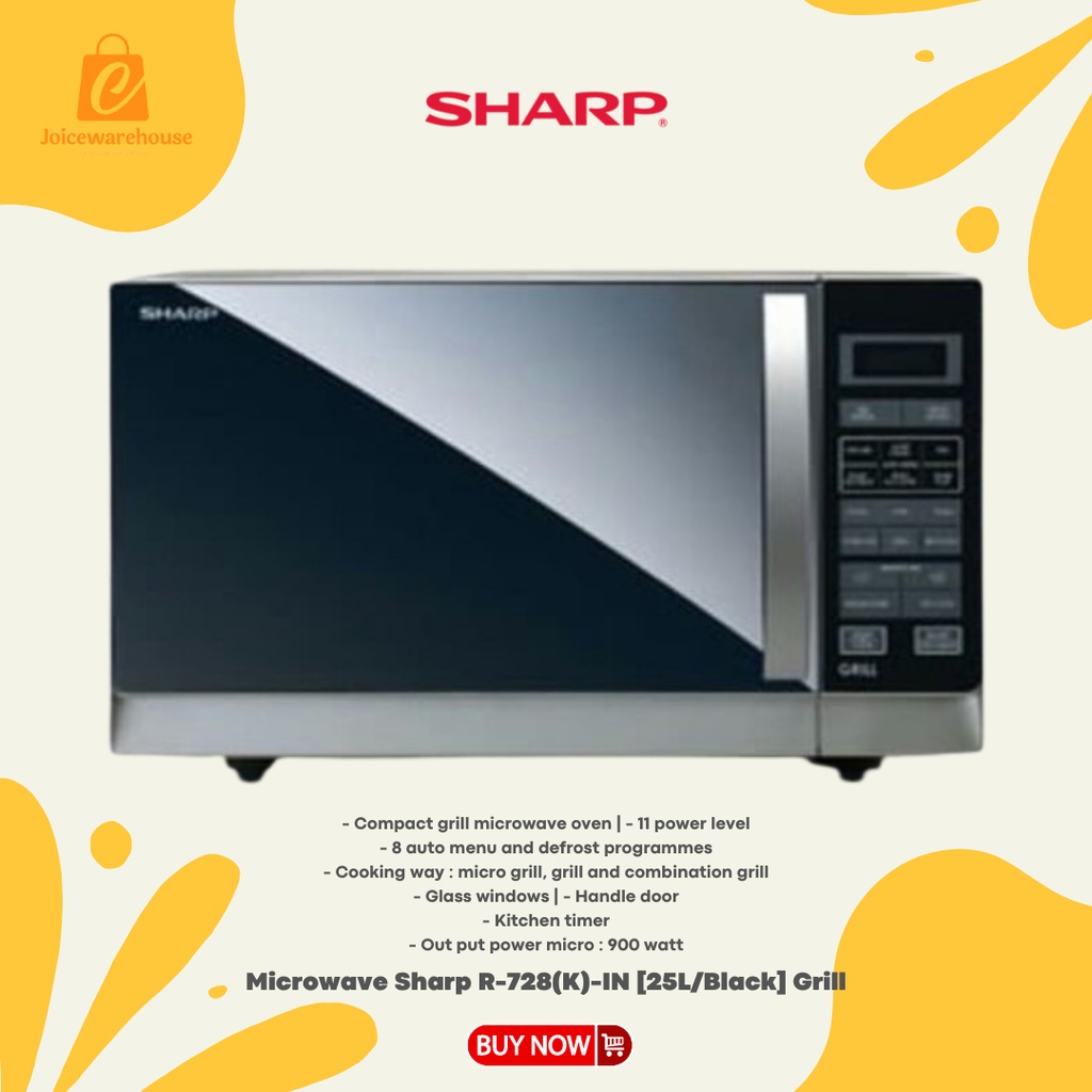 Jual Microwave Sharp R-728(K)-IN [25L/Black] Grill | Shopee Indonesia