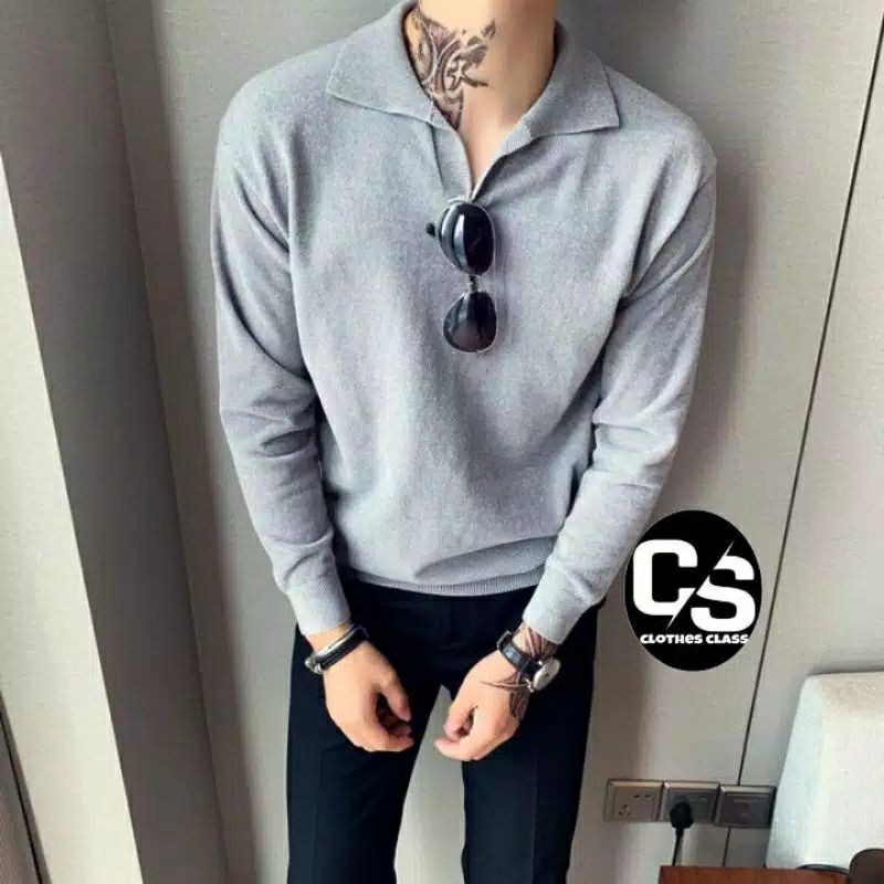 Jual Sweater Pria / Sweater Rajut Pria Cotton Rajut Halus Kualitas ...