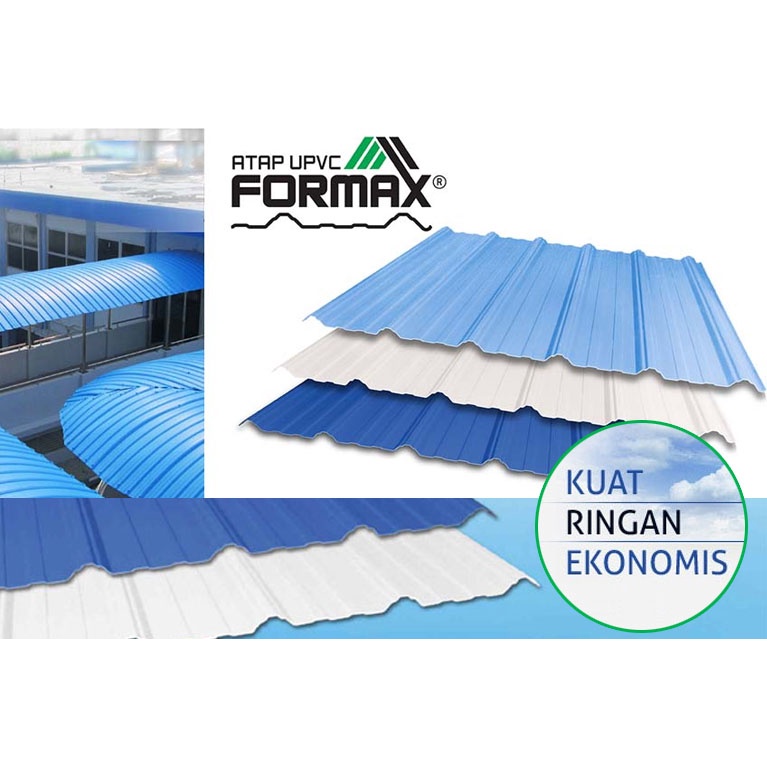 Jual Atap U PVC Formax warna putih dan biru tebal 2.5 mm Lebar effektif ...