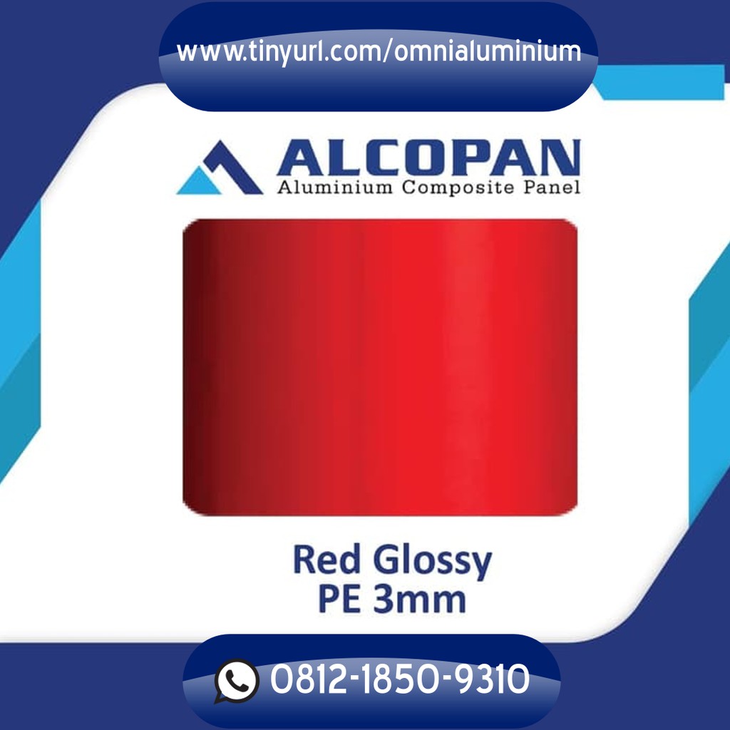 Jual ACP ALCOPAN Red Glossy PE Interior 3mm | Shopee Indonesia