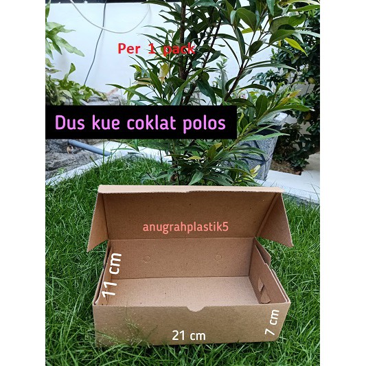 Jual Dus kue coklat polos/ box Kraft coklat polos 22 x 11 per 10 pcs ...