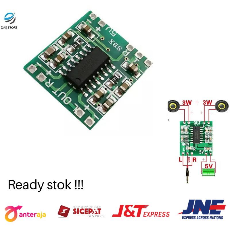 Jual PAM 8403 modul pam8403 mini power amplifier 2-8Watt speaker 5Volt ...