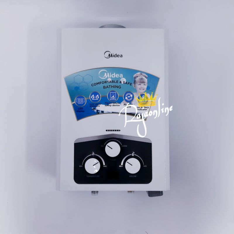 Jual Water heater pemanas air gas Midea modena 6 liter JSD12-6DG3A | Shopee Indonesia